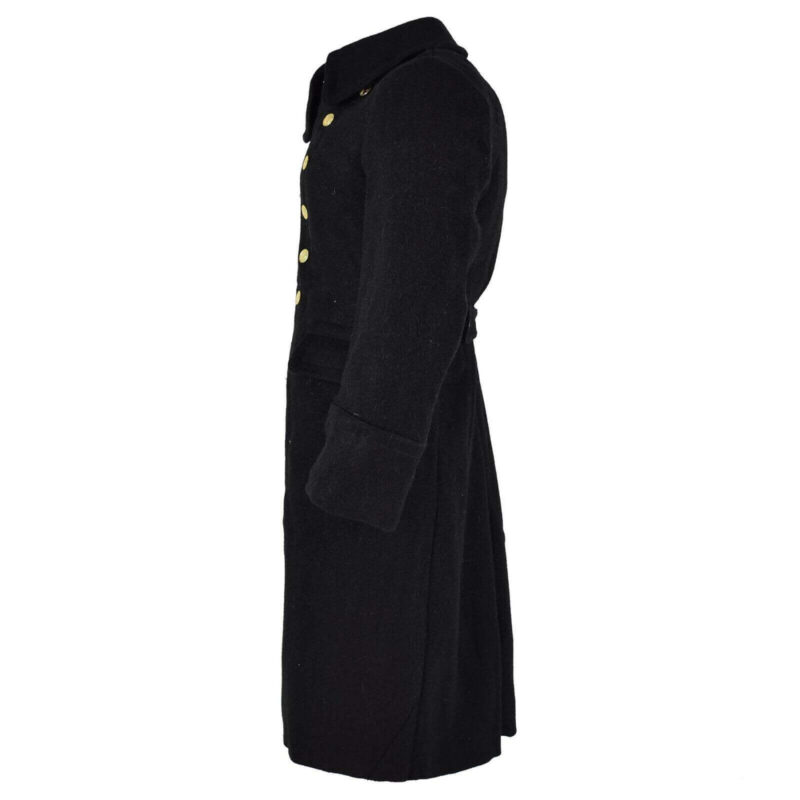 Men's Soviet Russian Army Black Wool Coat - Clara Leather Jackets