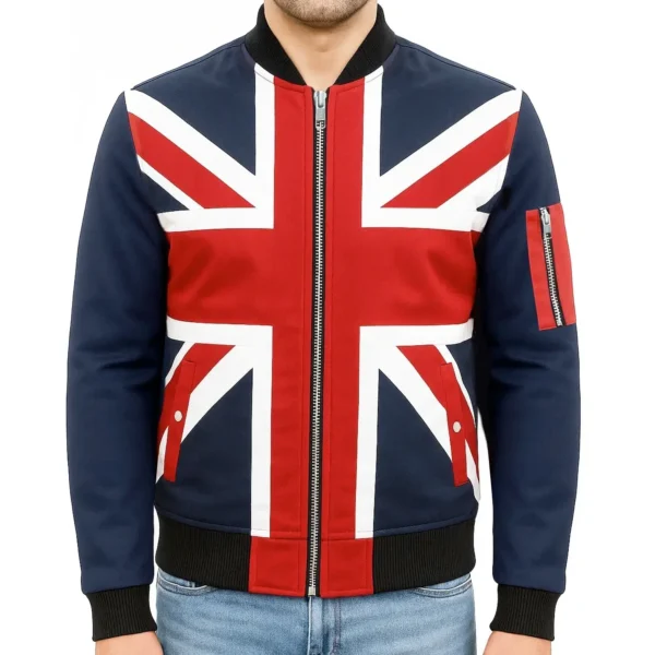 Union Jack British Flag Cotton Jacket - Clara Leather Jackets